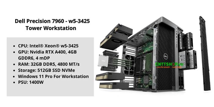 Workstation Dell Precision 7960 Tower (Intel Xeon W5-3425 | 32GB DDR5 | 512GB NVMe | NVIDIA RTX ...